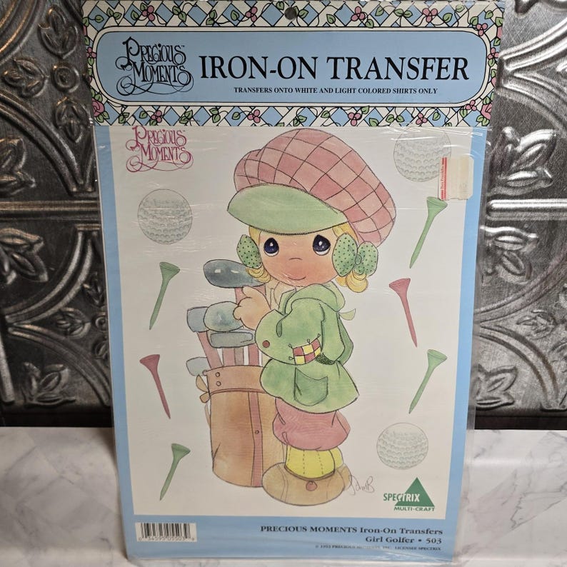 Vtg 1993 Precious Moments Iron-on Transfer Design - Girl Golfer #503 ...