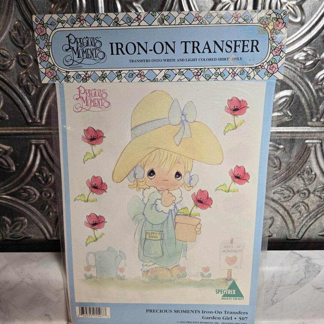 Vtg 1993 Precious Moments Iron-on Transfer Design - Garden Girl #507 ...