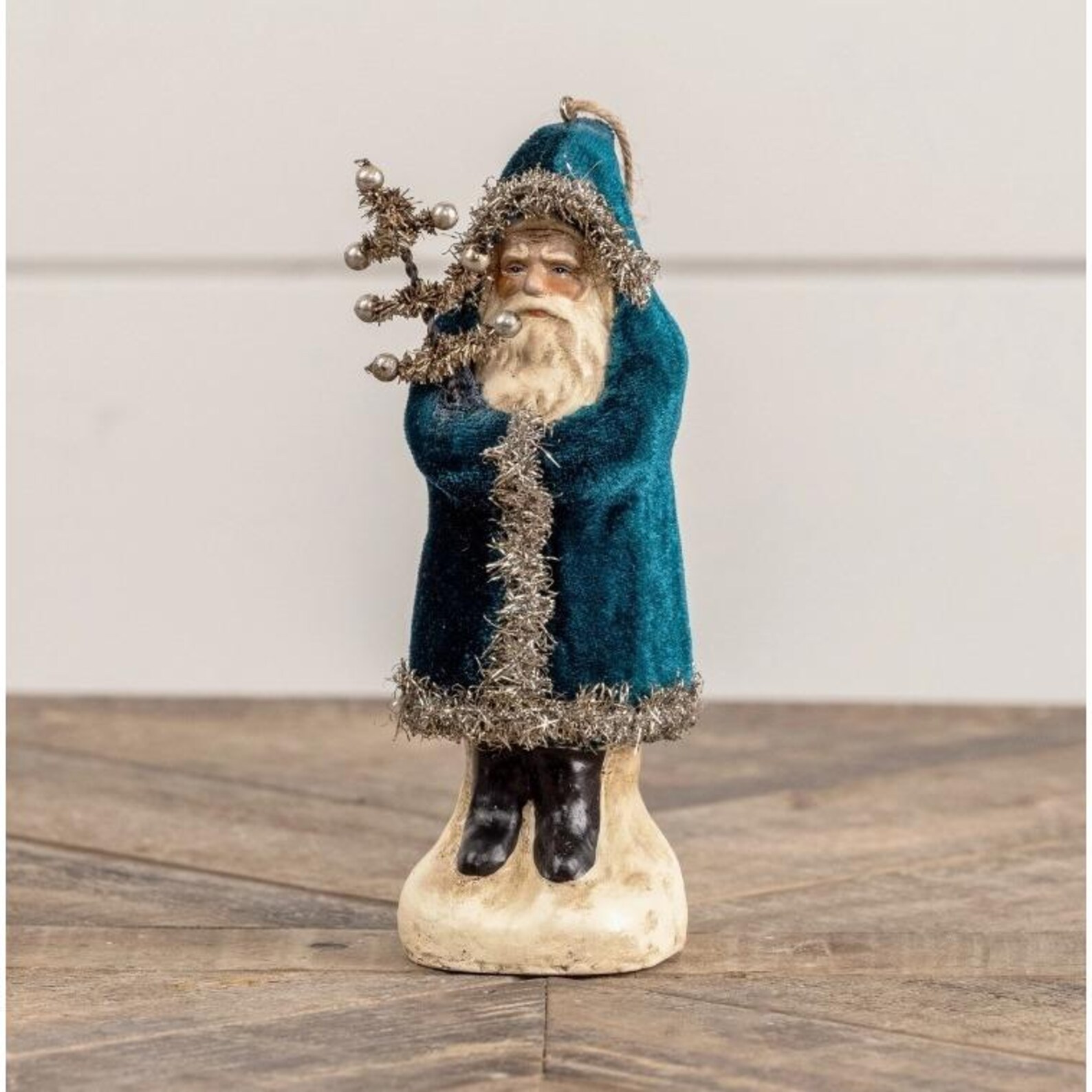 Ragon House 5.75" Deep Ocean Blue Velvet Belsnickle Santa Christmas ...