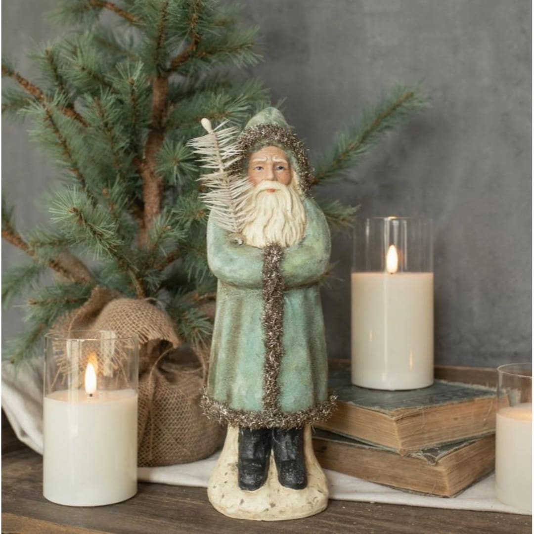 Ragon House Christmas 12" Soft Blue Velvet Belsnickle Santa Figurine ...