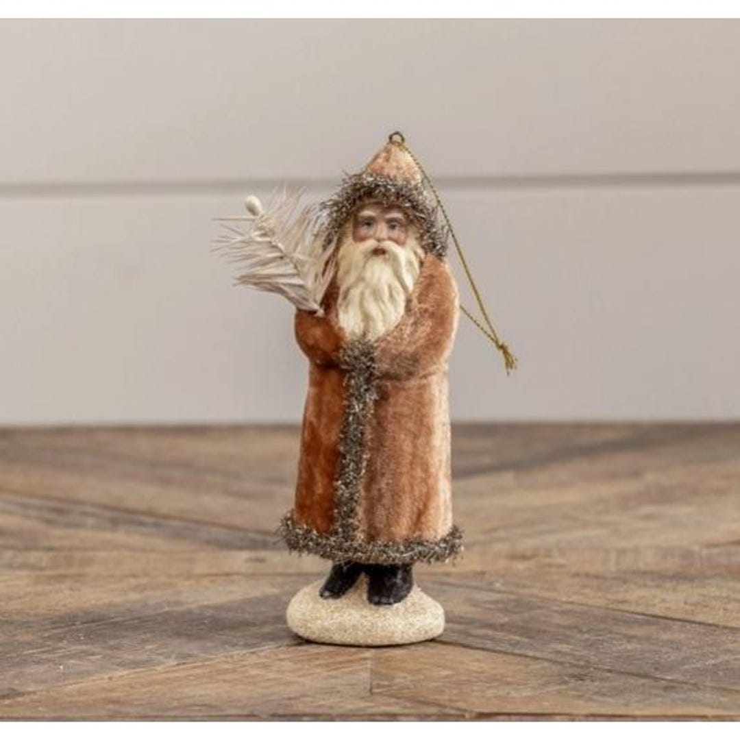 Ragon House 5.75" Ginger & Silver Velvet Belsnickle Santa Christmas ...