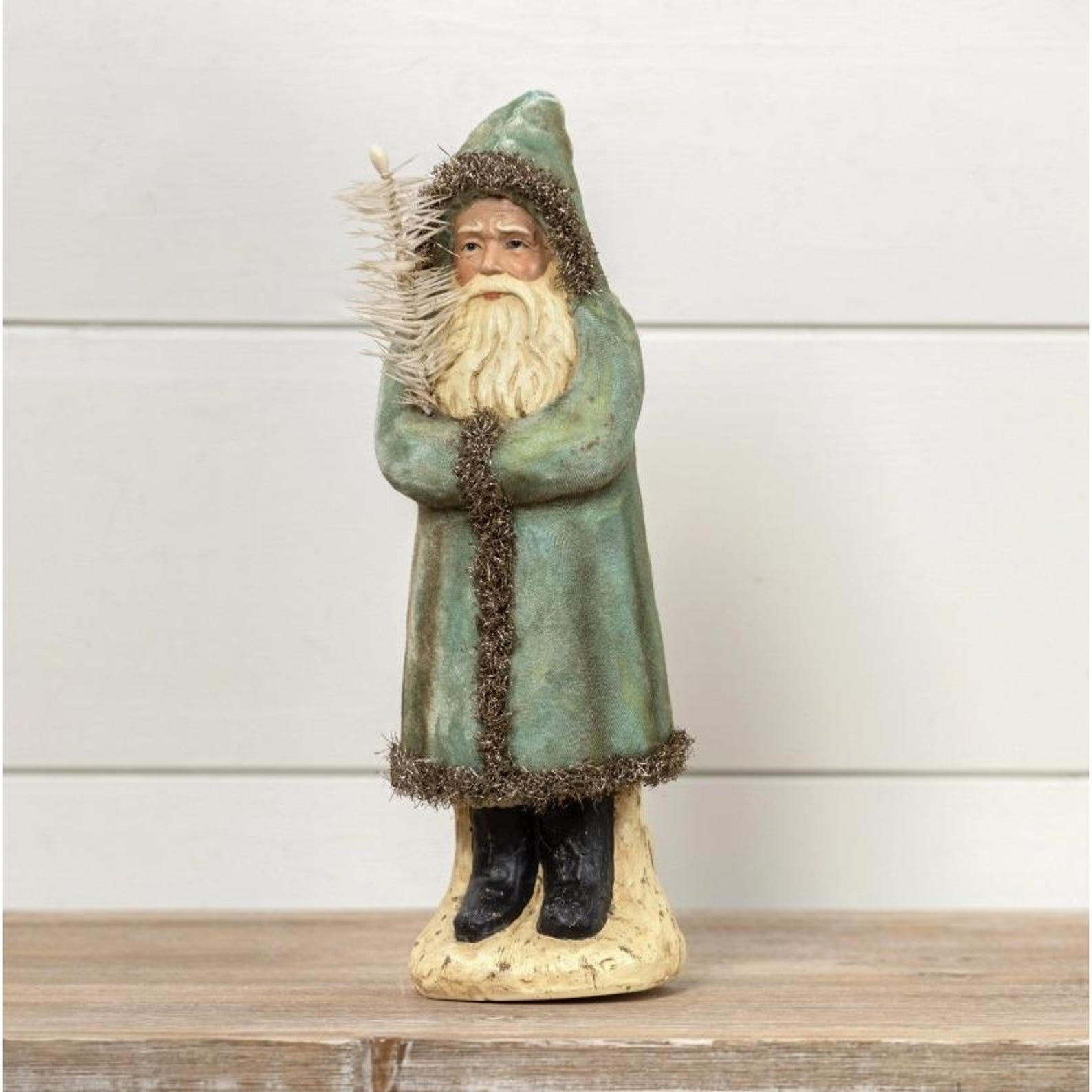 Ragon House Christmas 12" Soft Blue Velvet Belsnickle Santa Figurine ...