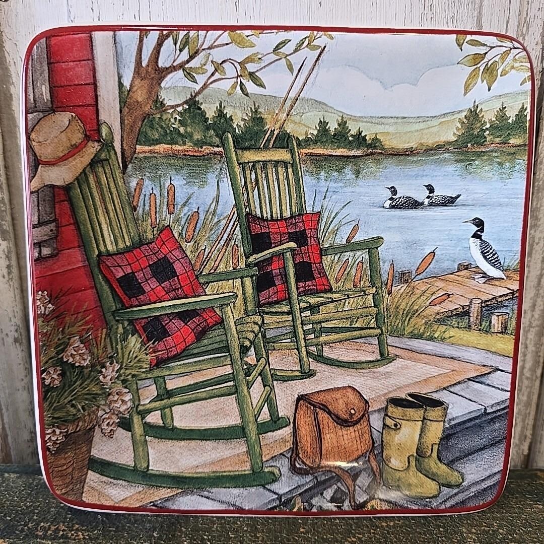 Certified International Susan Winget Lake Retreat Canape Plate Square 6 ...