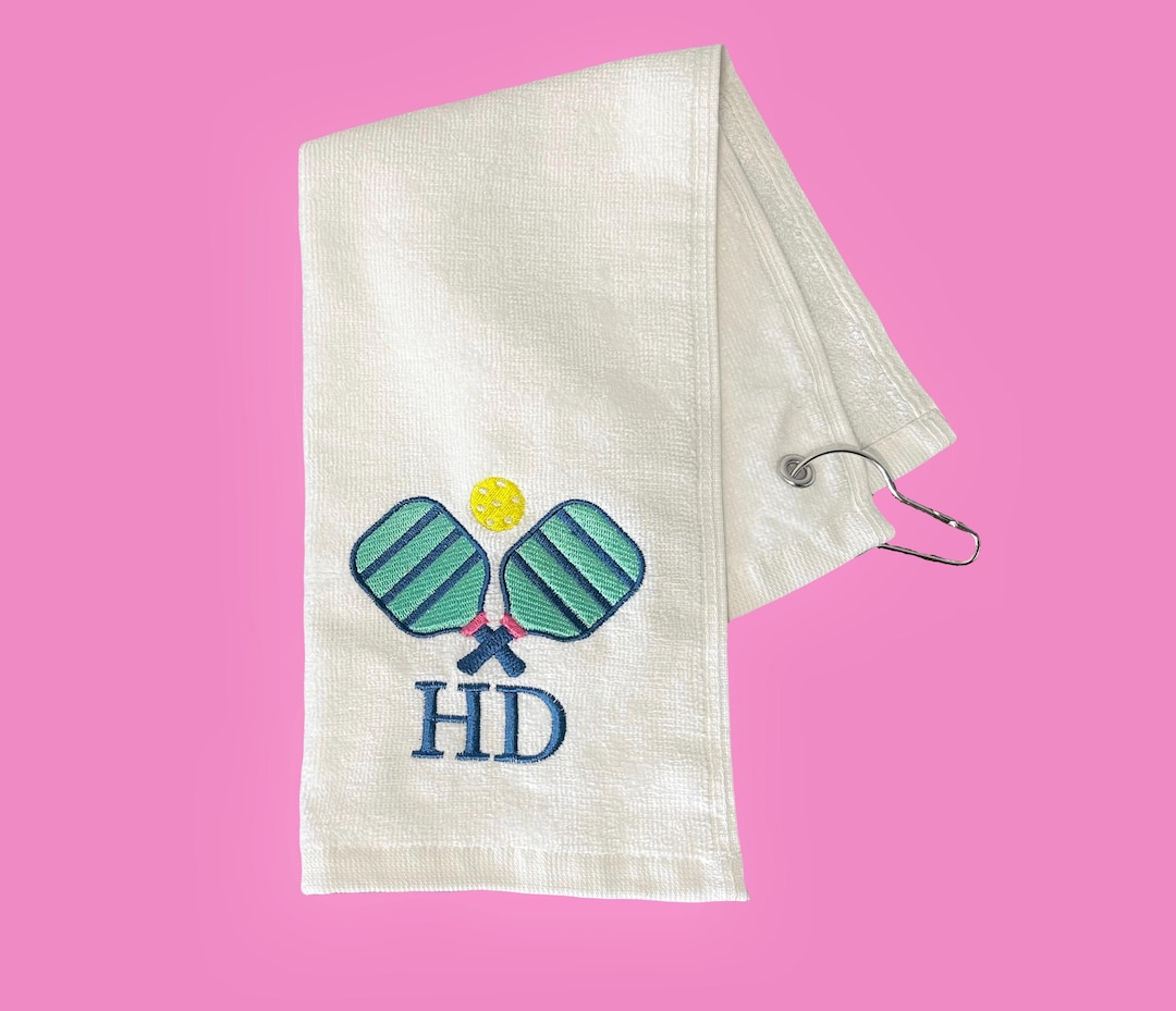 Pickle Ball Towel With Monogram - Personalized Pickle Ball Towel ...
