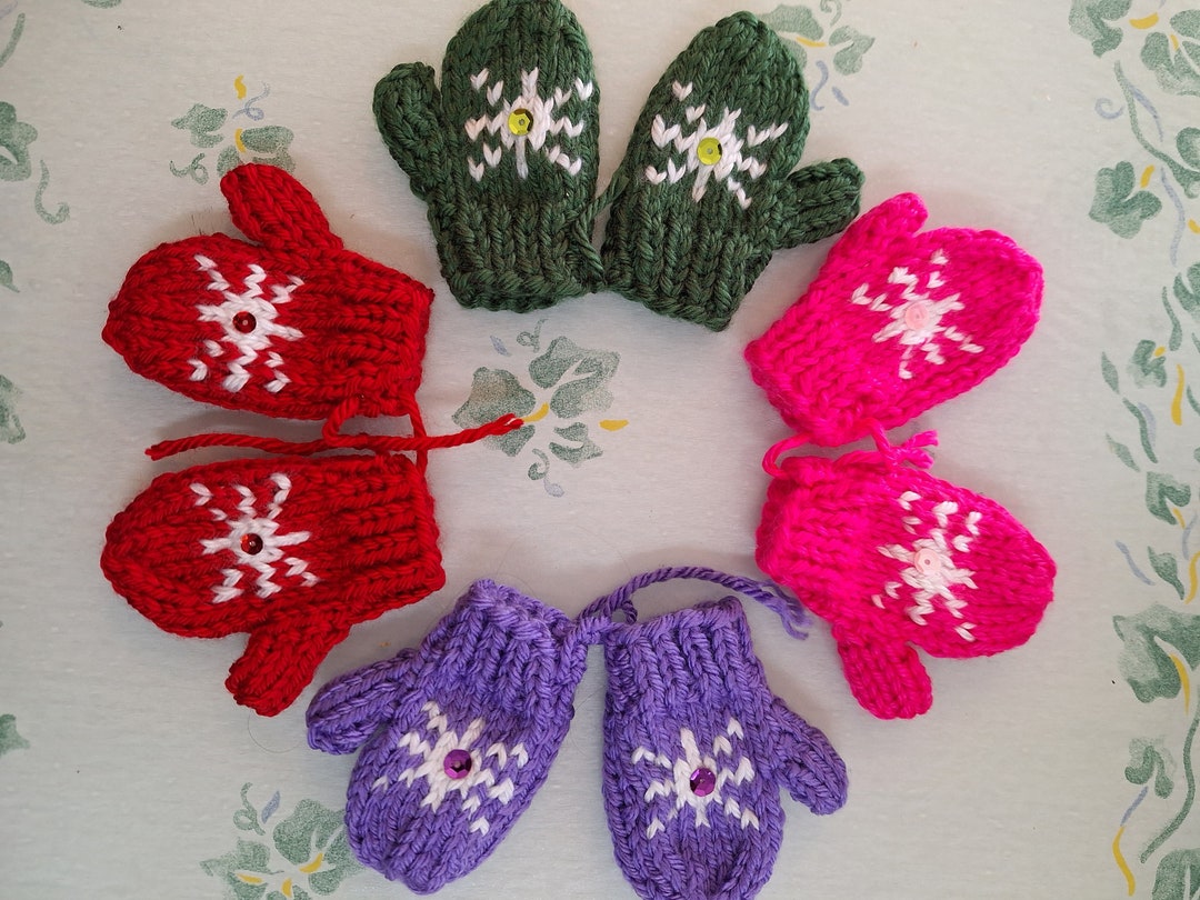 Doll Mittens With Snowflakes - Etsy