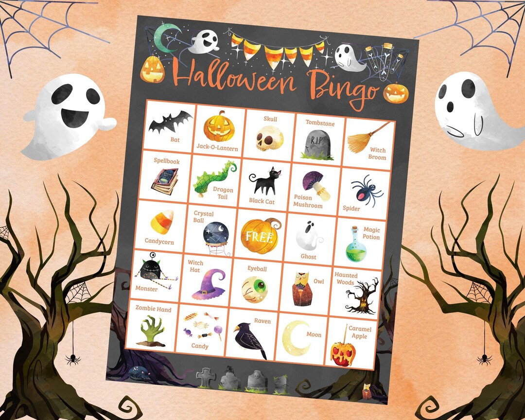 Halloween Bingo, Printable, Kids Halloween Activities, Halloween Games ...