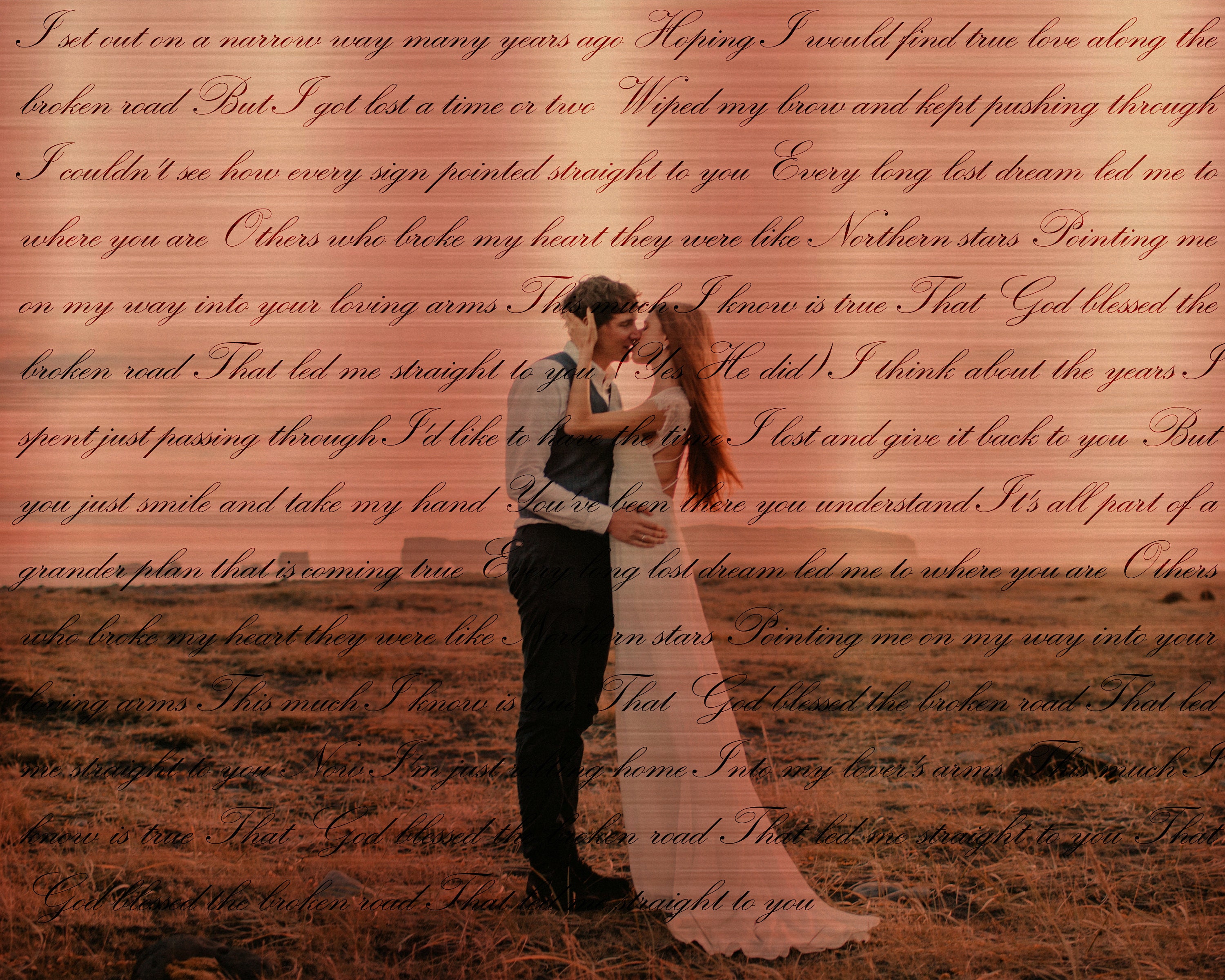 7th/ Copper Wedding Anniversary Gift Custom Photo and Lyrics | Etsy