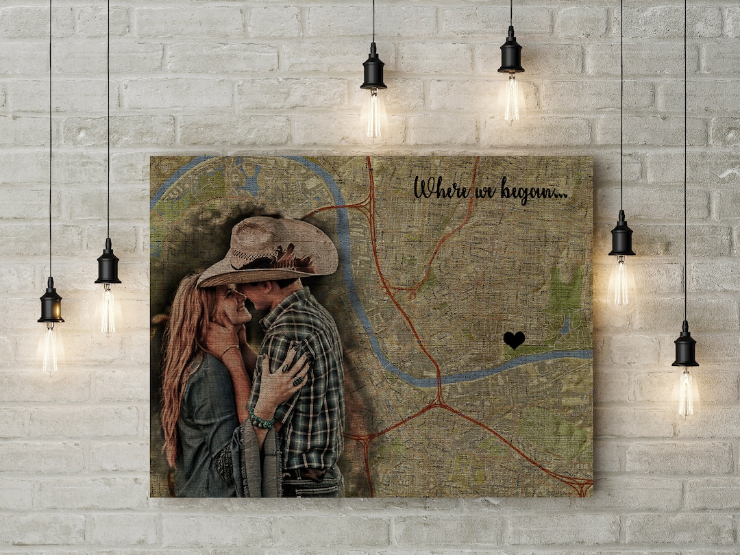 Where We Began - Personalized Map With Photo - 4th/ Linen Anniversary ...