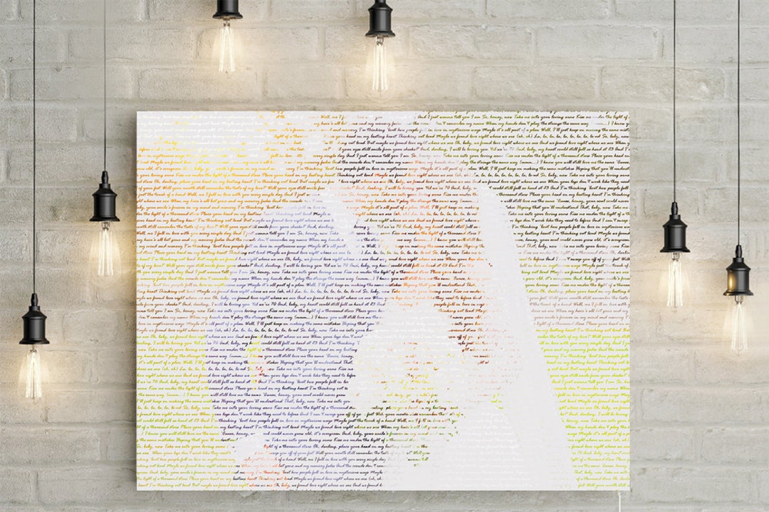 Custom Wedding Word Art Portrait - Personalized Wedding Photo Made up ...
