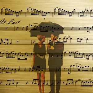 50th / Golden Anniversary Gift Custom Music Sheet With Portrait ...