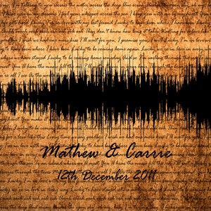 8th/bronze Anniversary Custom Soundwave - Wedding Anniversary Gift ...