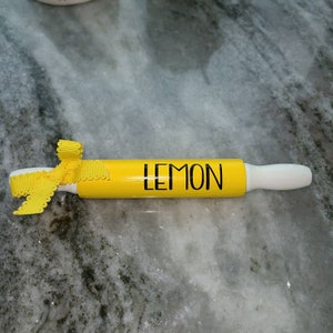 Mini Rolling Pins, Lemon Mini Rolling Pins, Lemonade Decor, Farmhouse ...