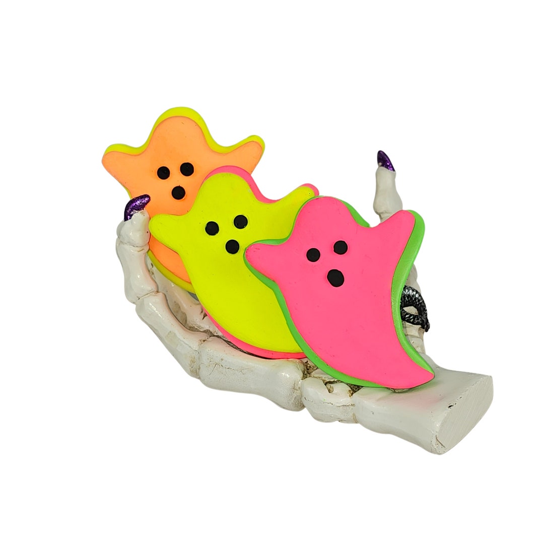 2 Layered Ghost Fake Cookies, Electric Neon Ghost Halloween Fake ...