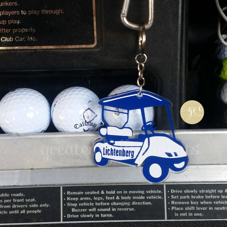 Custom Golf Cart Keychain Golf Cart Keychain Personalized | Etsy