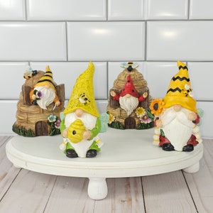Sunflower Gnome, Bee Gnome, Gnome for Tiered Tray Decor, Rustic Decor ...