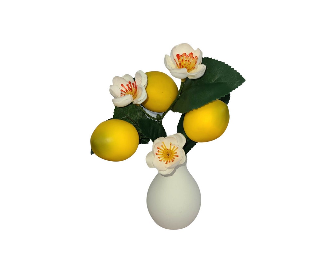 Mini Fake Lemon Tree for Tiered Tray, Mini Vase With Lemon, Farmhouse ...