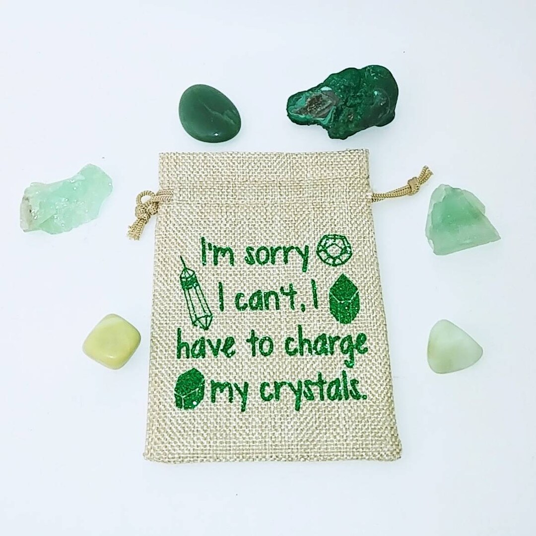 Personalized Burlap Crystal Pouch: Metaphysical Gemstone Storage Bag - Etsy