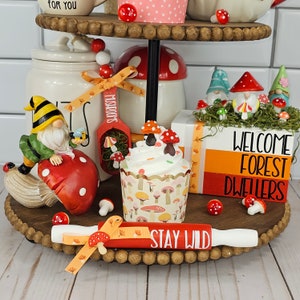 Mushroom Gnome, Mushroom Tiered Tray, Mushroom Decor, Pico Mushroom ...