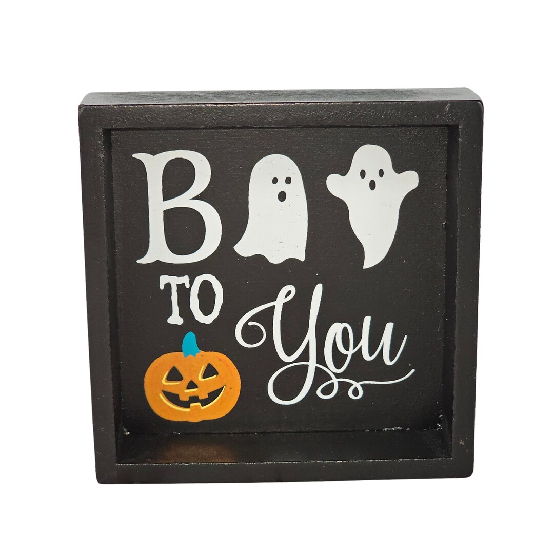 Halloween Mini Sign, Halloween Sign, Sign for Tiered Tray, Boo Sign ...