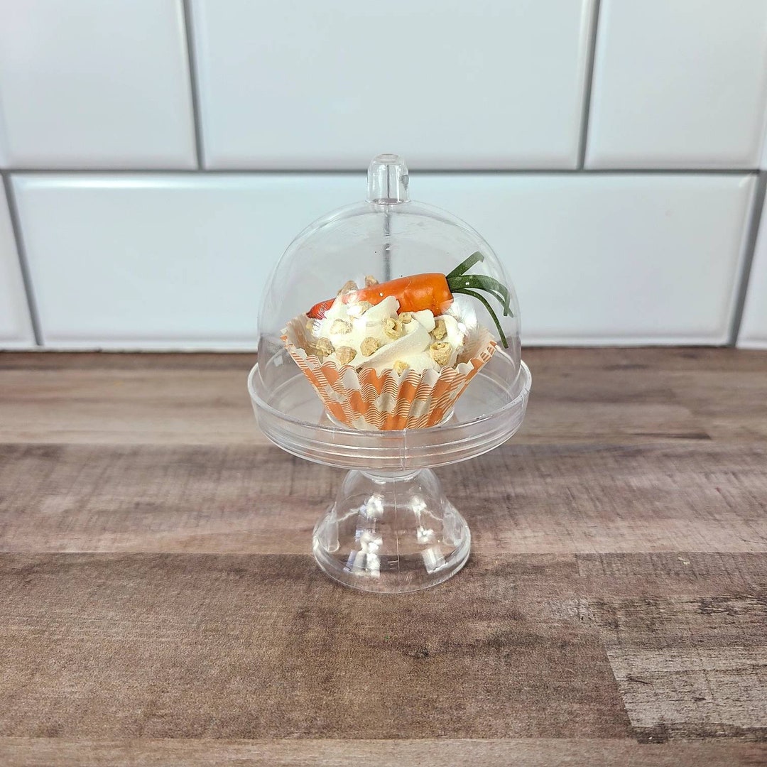 Easter Fake Mini Carrot Cake Cupcakes, Cupcake in Cloche Cake Stand ...