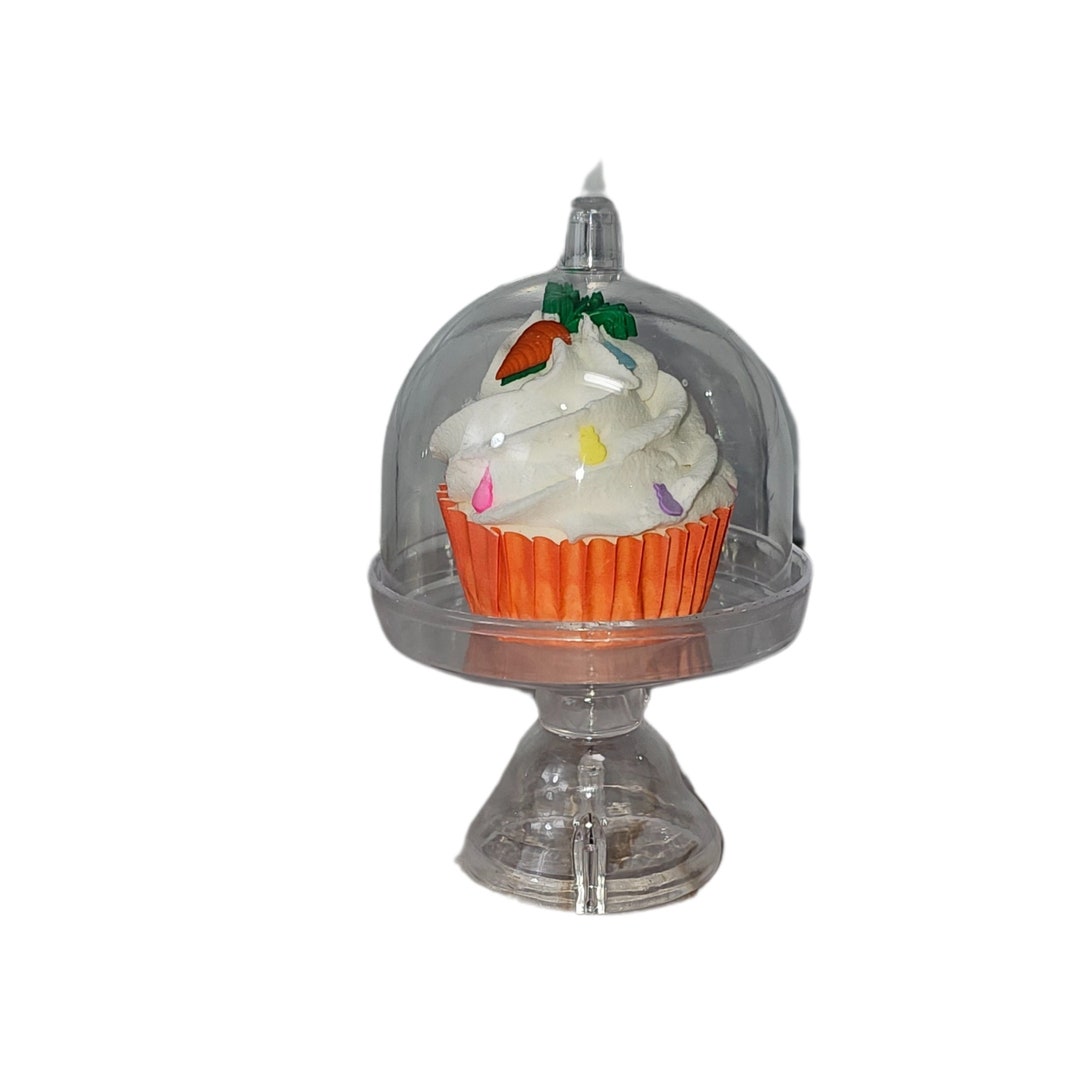 Easter Carrot Cupcake in Cloche, Realistic Fake Dessert Tray Decor - Etsy