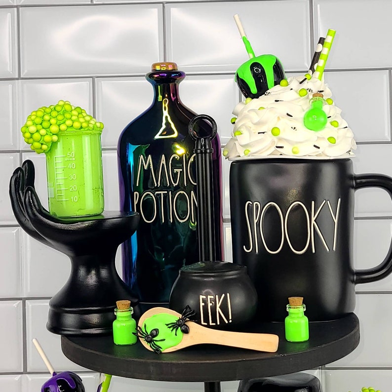 Toxic Green Witches Brew Mini Beaker, Halloween Tiered Tray Decor - Etsy