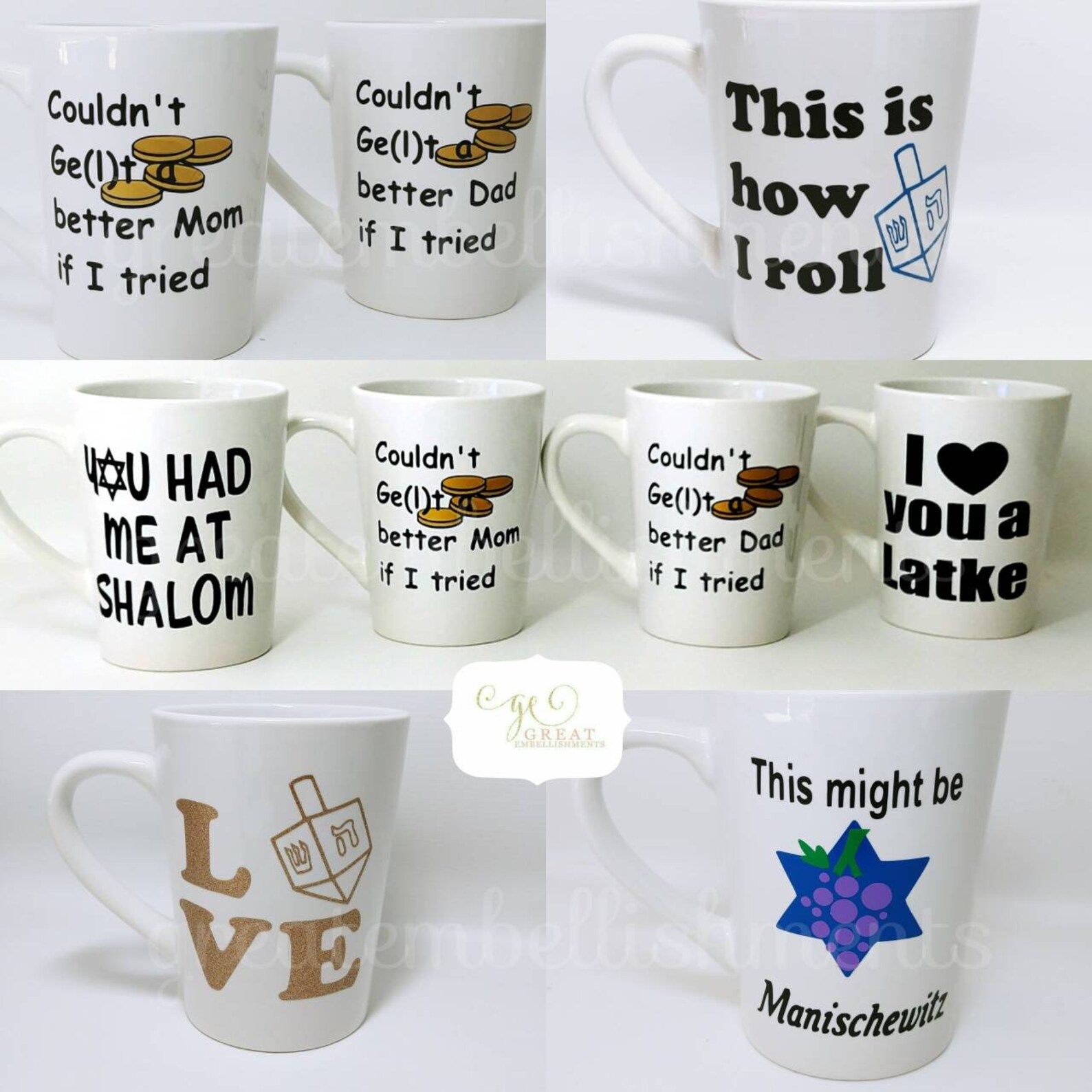 Hanukkah Mugs Hanukkah Gift Chanukah Coffee Mug Holiday - Etsy