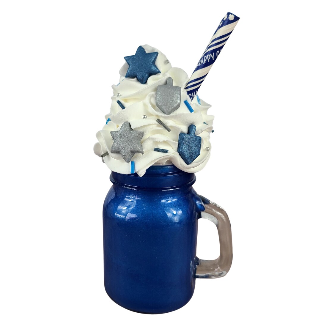 Hanukkah Fake Milkshake, Mini Mason Jar Fake Drink, Hanukkah Tiered ...