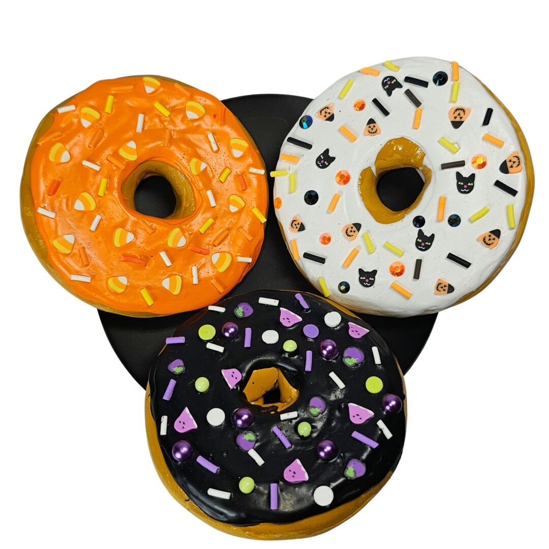 Fake Donuts, Halloween Donuts, 3 Faux Donut, Fake Donut Cookie, Tiered ...