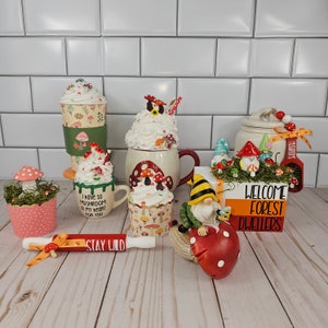 Mushroom Gnome, Mushroom Tiered Tray, Mushroom Decor, Pico Mushroom ...