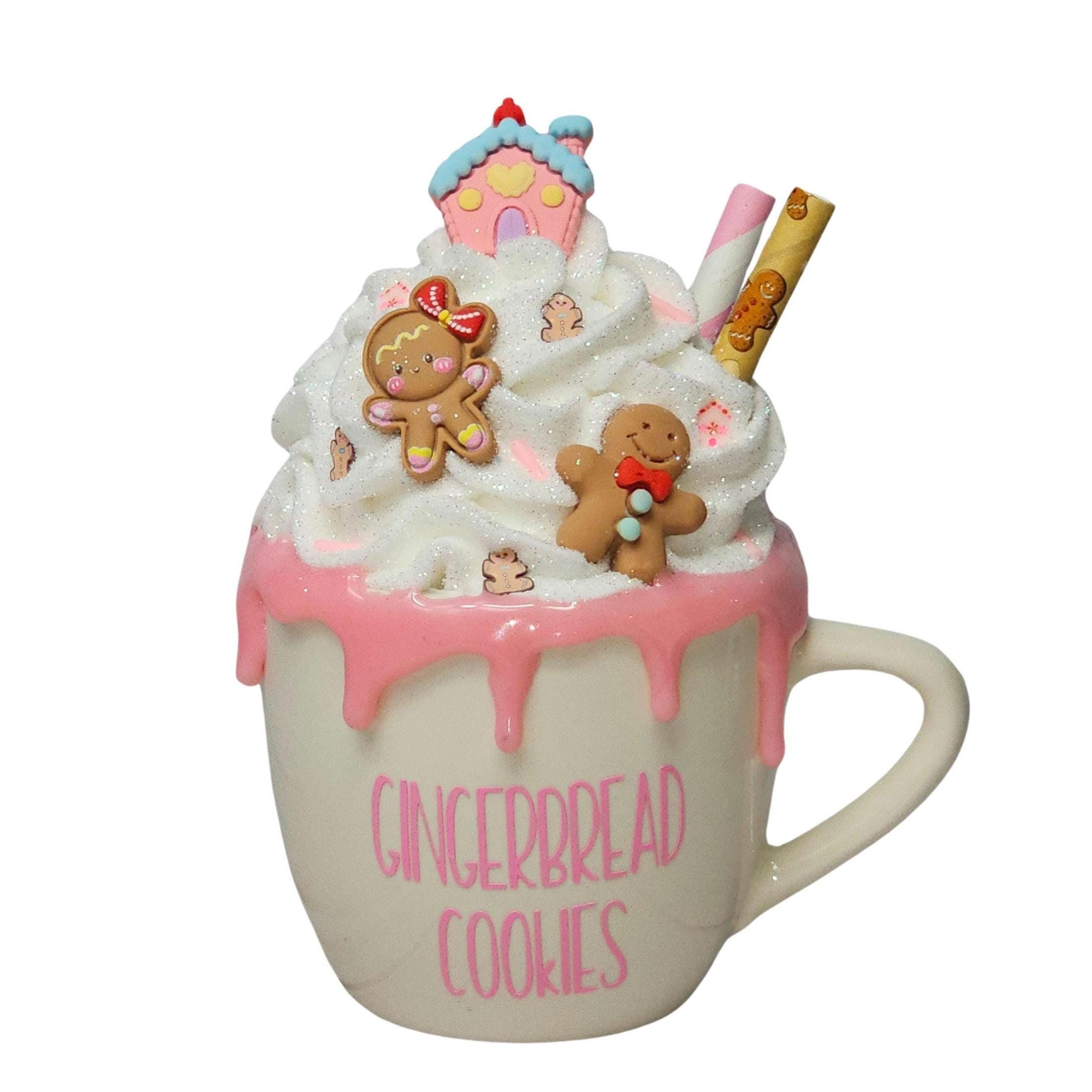 Pink Gingerbread Mini Mug: Christmas Tiered Tray Decor, Handmade ...