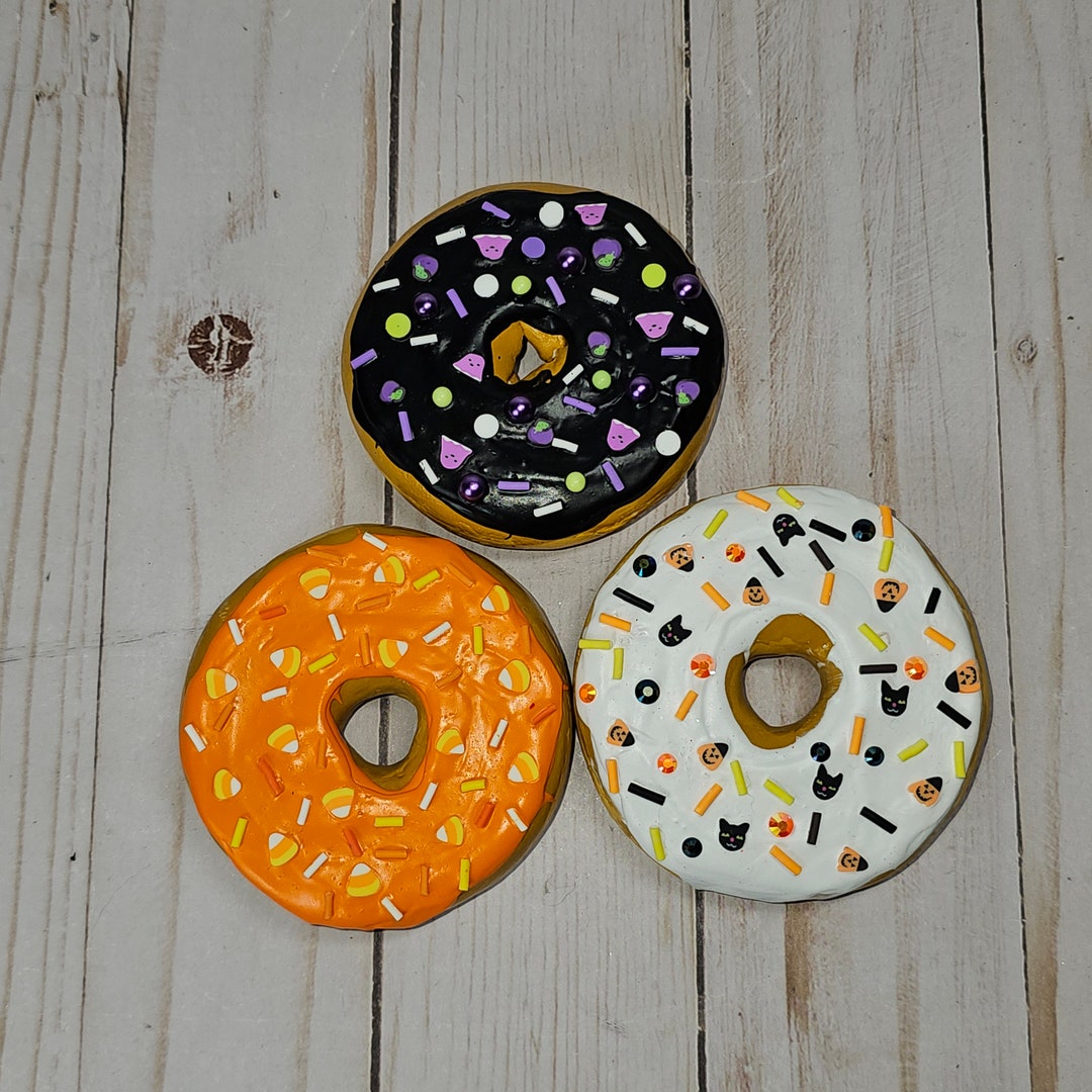 Halloween Fake Donuts Tiered Tray Decor, Set of 3 Faux Donut, Fake ...