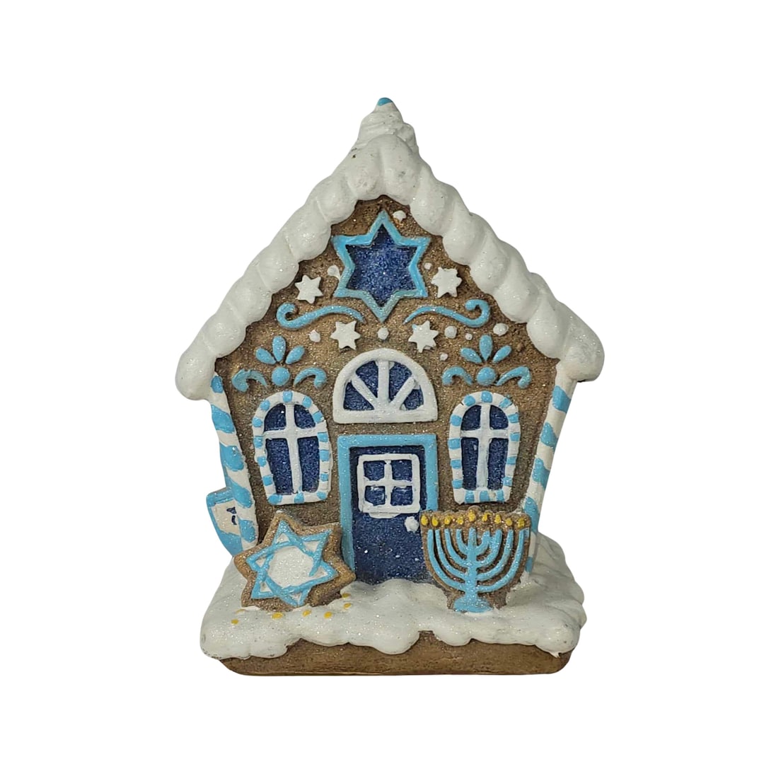 Hanukkah Gingerbread House, Hanukkah Tiered Tray, Light up Gingerbread ...