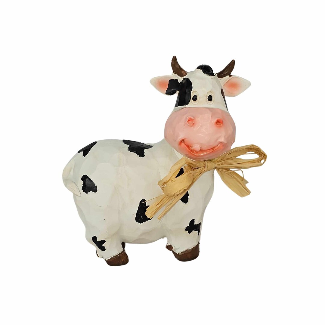 Cow for Tiered Tray Decor, Standing Cow Figurine, Holstein-friesian Cow ...