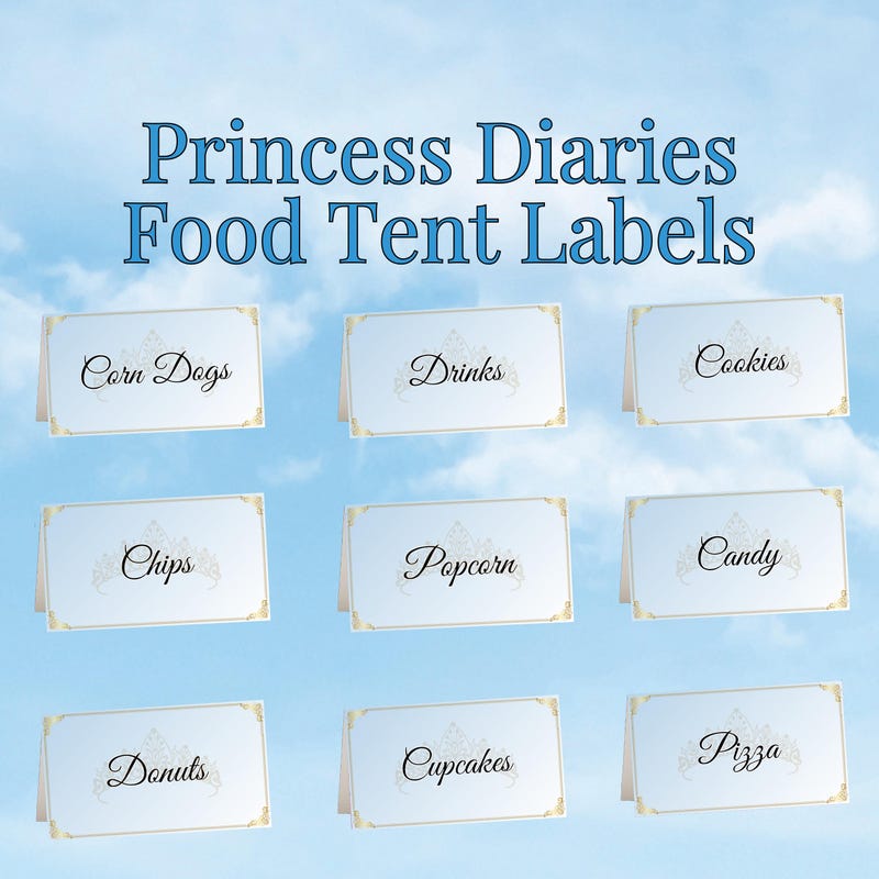 Princess Food Labels - Etsy