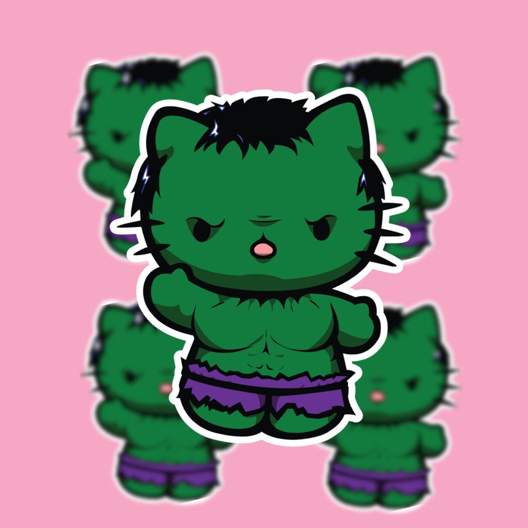 Hello Kitty Hulk Sticker Waterproof Hello Kitty - Etsy