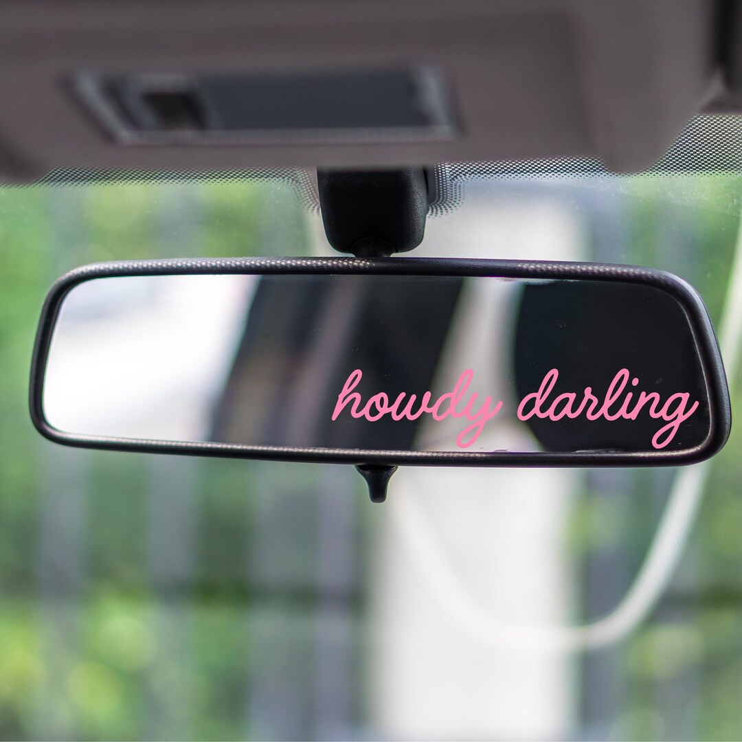 Howdy Darling Rearview Mirror Car Decal | Cowgirly - Etsy