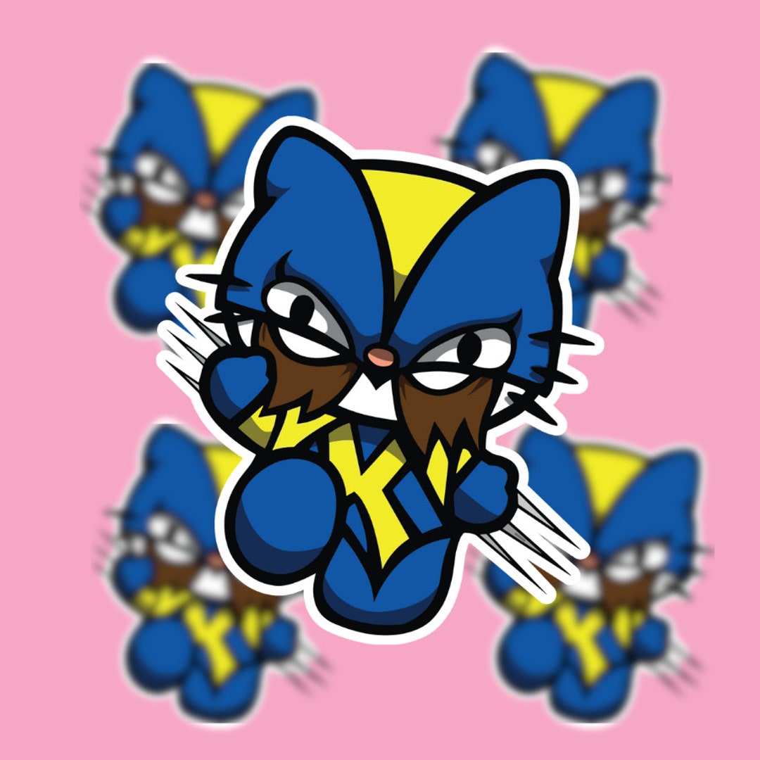 Hello Kitty Wolf Claws Man Sticker Waterproof - Etsy