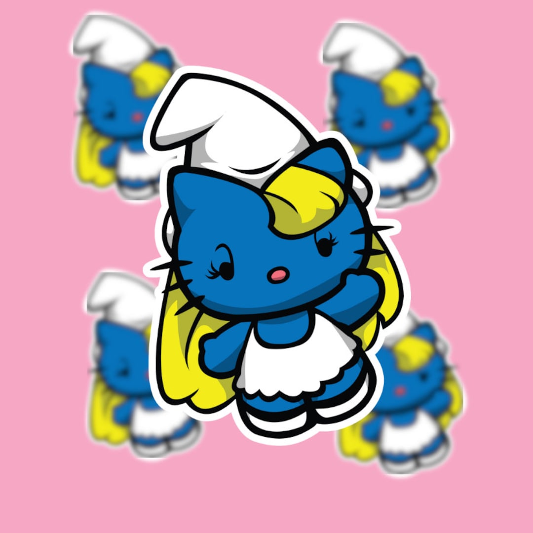 Hello Kitty Blue Girl Sticker Waterproof - Etsy