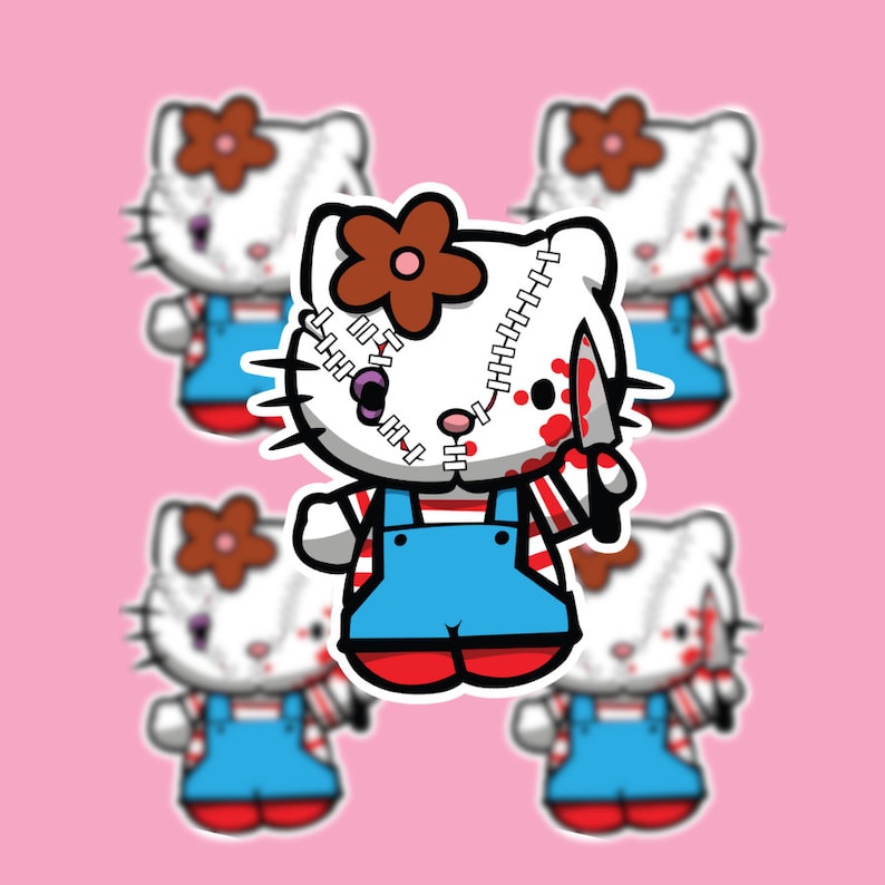 Hello Kitty Chucky Sticker Waterproof Hello Kitty - Etsy