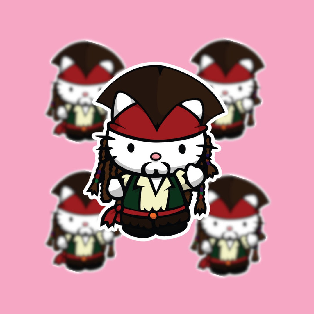 Hello Kitty Jack Sparrow Sticker Waterproof Hello Kitty - Etsy