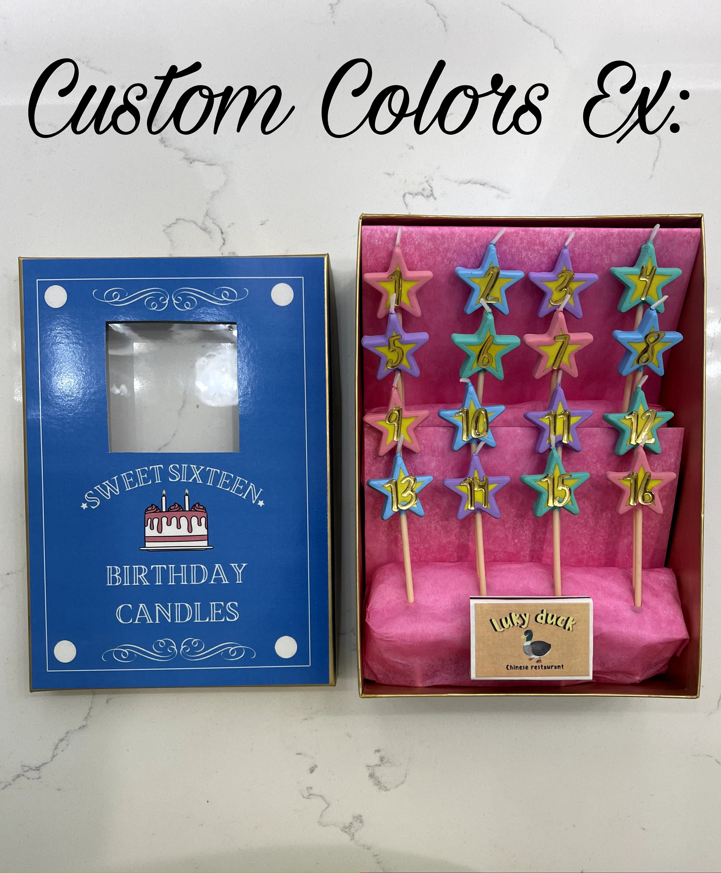 16 Wishes Birthday Candles Box - Etsy