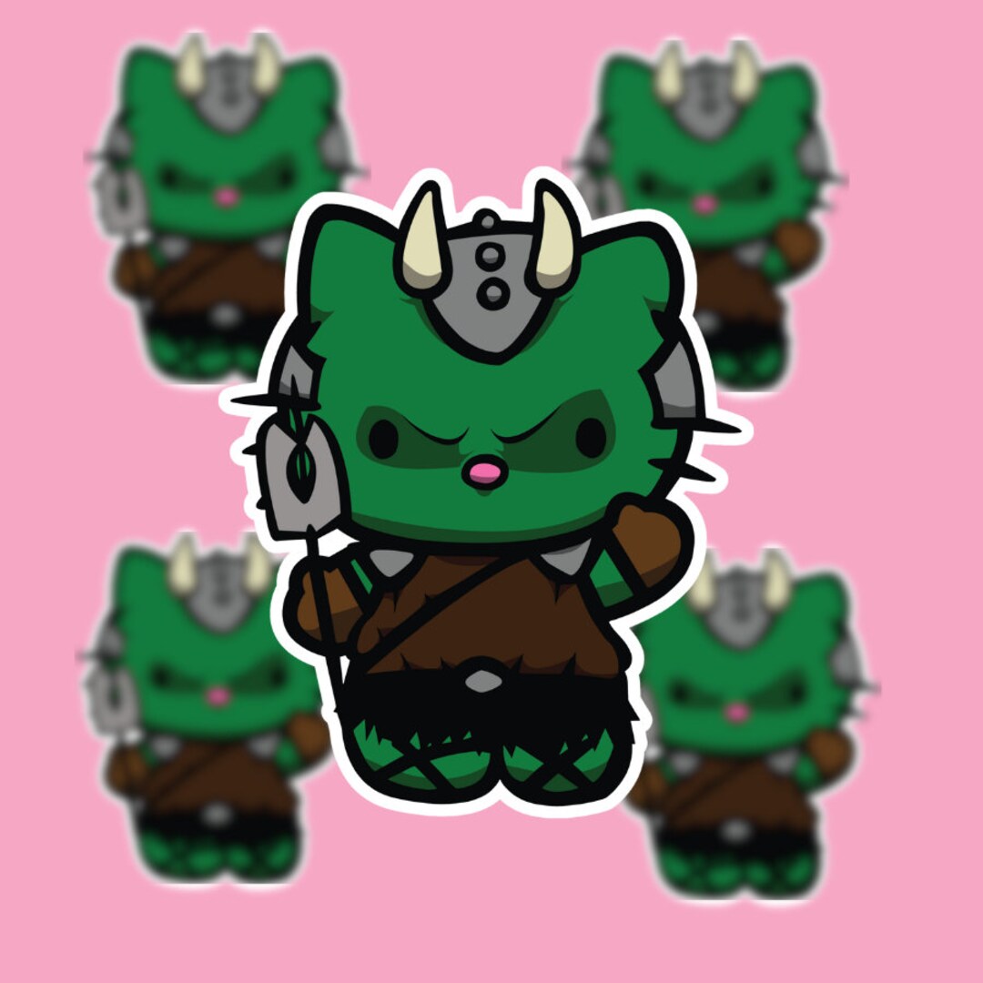 Hello Kitty Green Guard Sticker Waterproof - Etsy