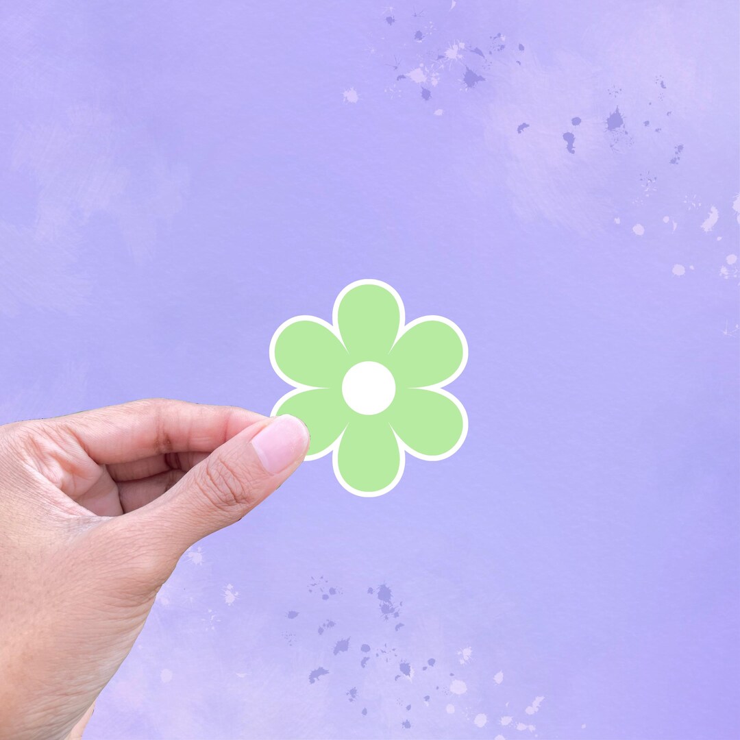 Green Flower Sticker Waterproof | Hot Girly - Etsy