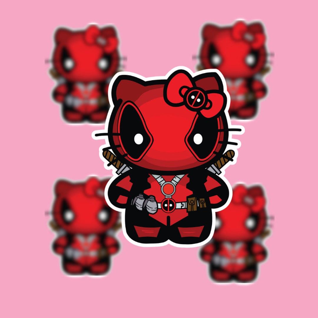 Hello Kitty Deadpool Sticker Waterproof - Etsy