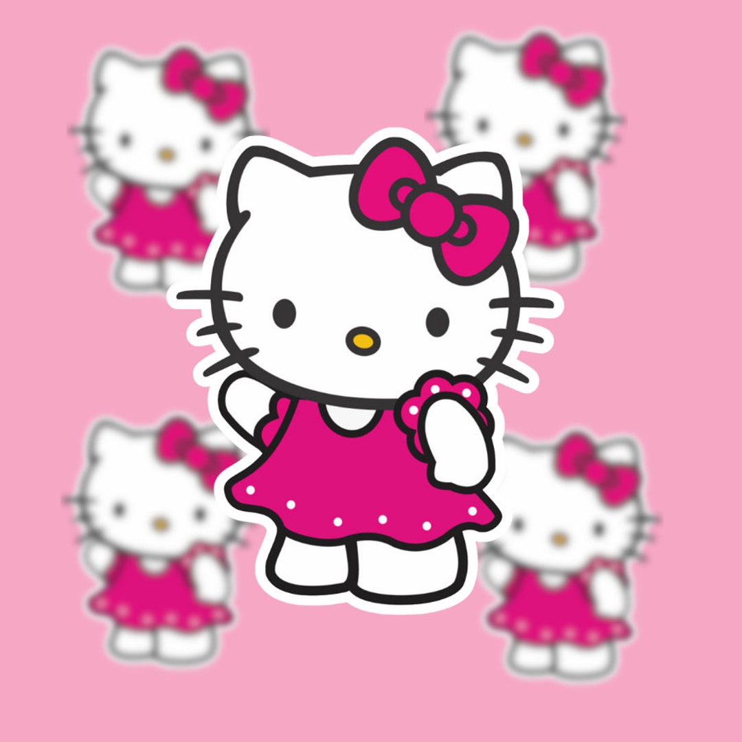 Hello Kitty Pink Dress Sticker Waterproof - Etsy