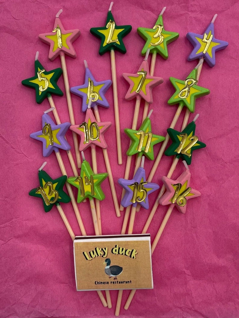 16 Wishes Birthday Candles & Lucky Duck Matches Medium Bundle - Etsy