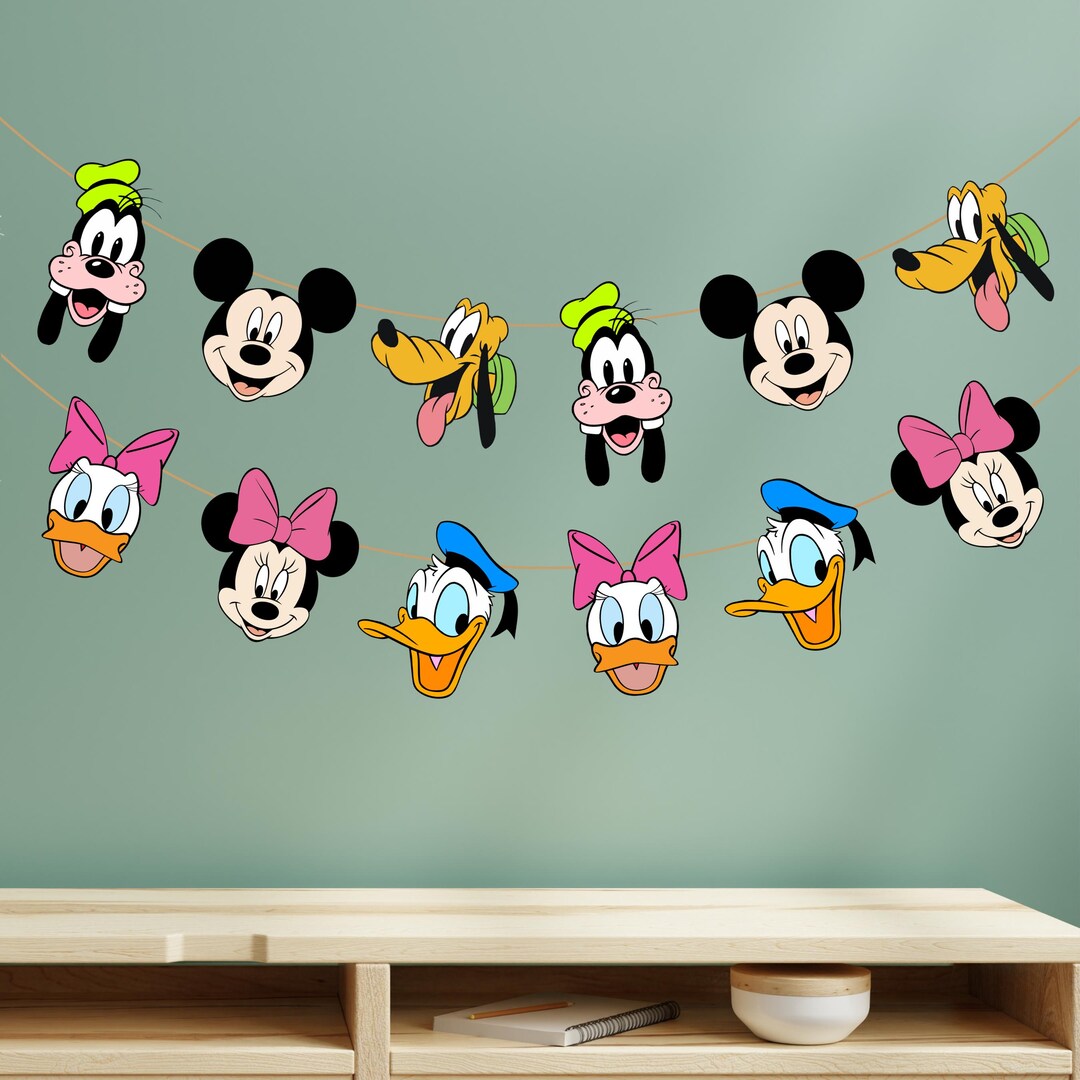 Mickey and Friends Disney Characters Banner | Digital File - Etsy