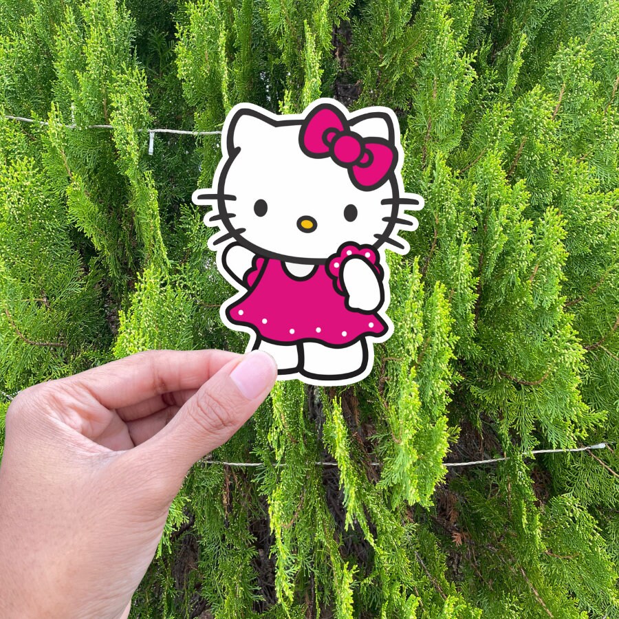 Hello Kitty Pink Dress Sticker Waterproof Hello Kitty - Etsy