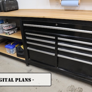 Built in Tool Chest Workbench Plans Etsy UK